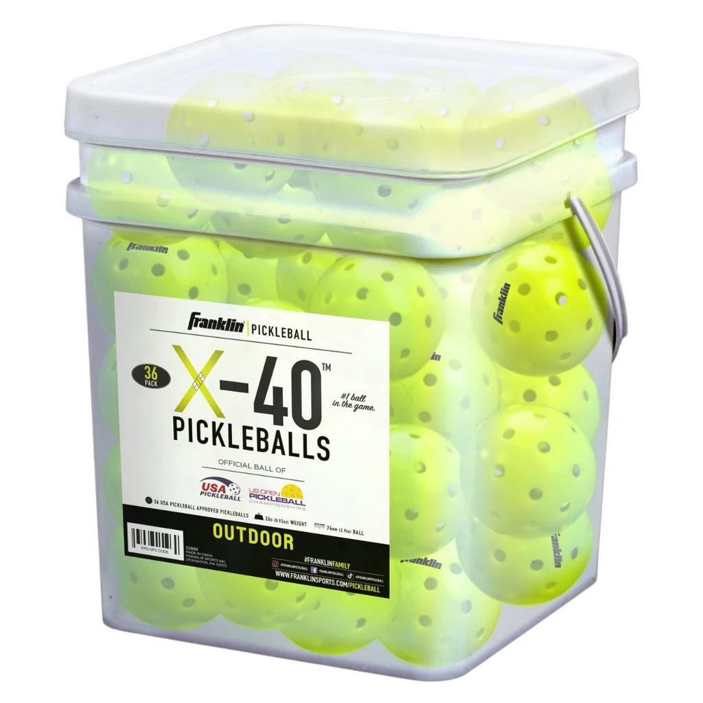 Franklin X-40 Outdoor Pickleballs - 36 Pack Bucket – OnlyPickleball